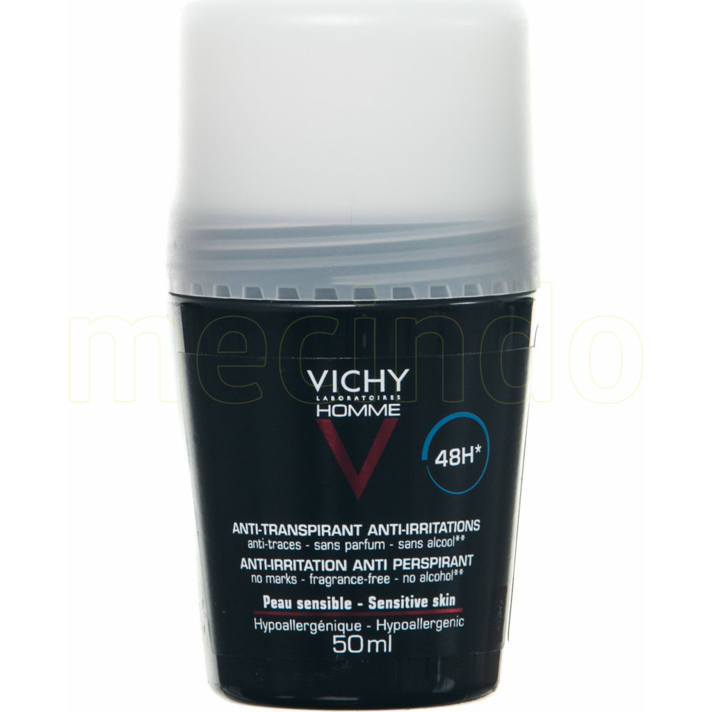 Kjøp Vichy Homme Antiperspirant Deo Roll-on 48h Uparfymert 50 ml - Mecindo